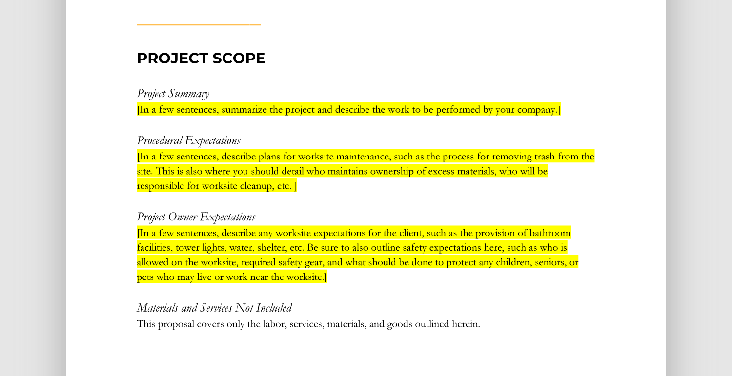 Easy to Use Construction Bid Template Free Downloadable BigRentz